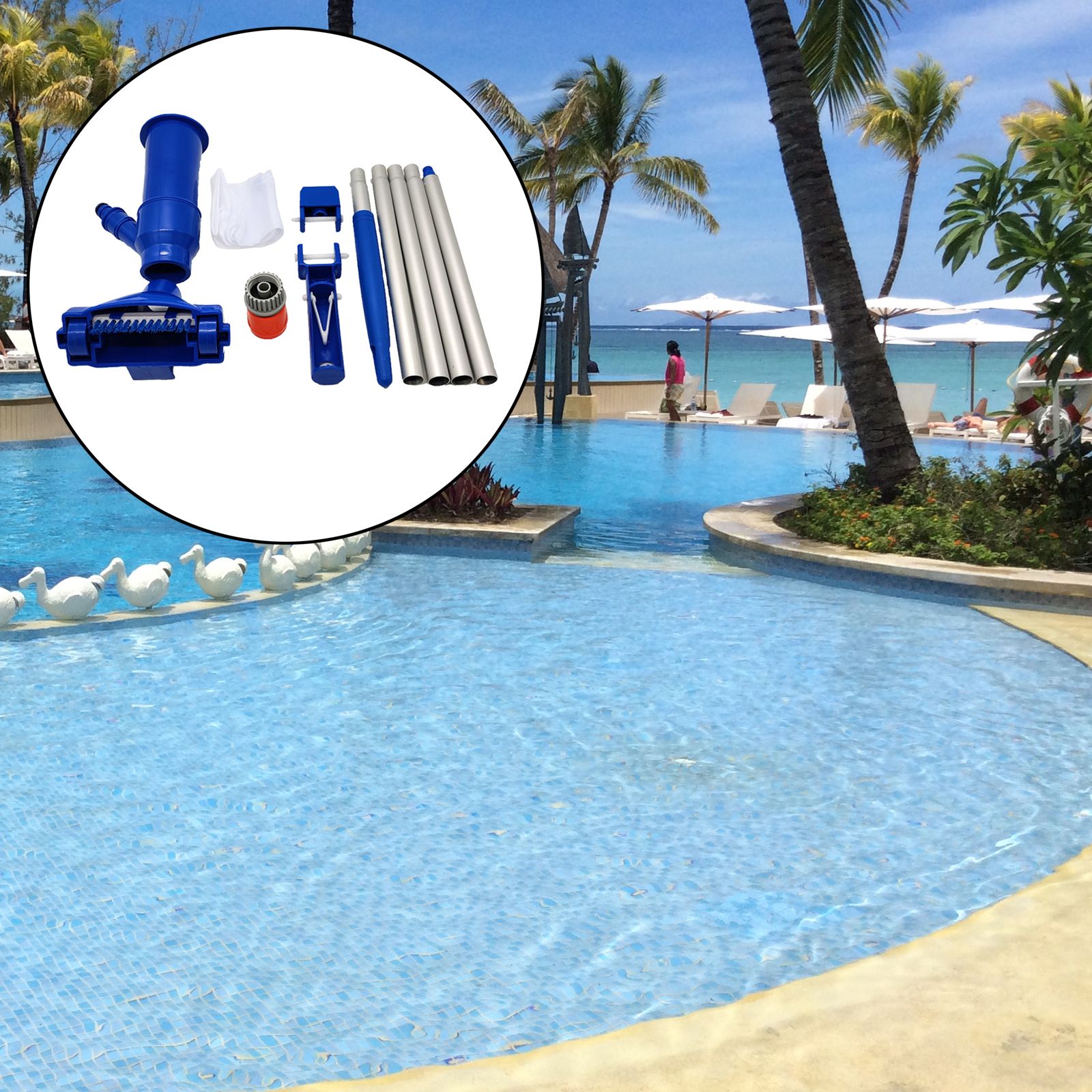 Pool Cleaner Kits Underwater W/ Section Pole for A... – Grandado