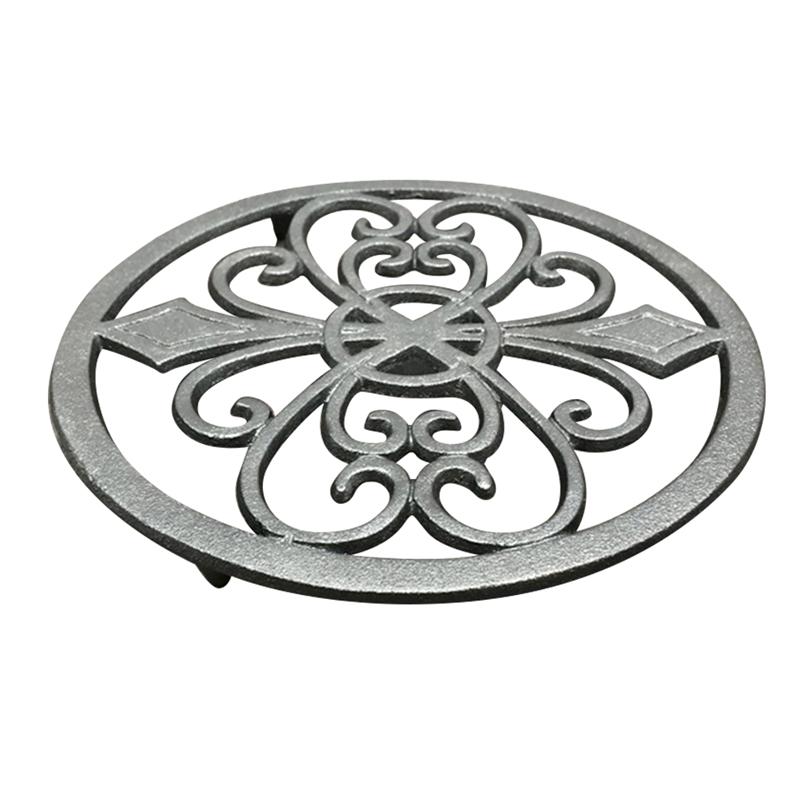 Thick Cast Iron Trivet Decorative Round Trivet Mat... – Grandado