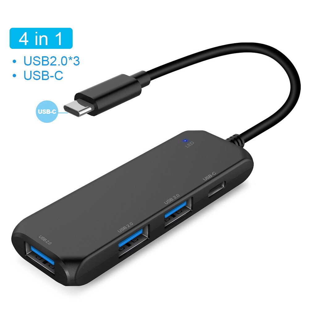 USB C HUB Type C Hub Splitter 3 Ports USB2.0 With ... – Vicedeal