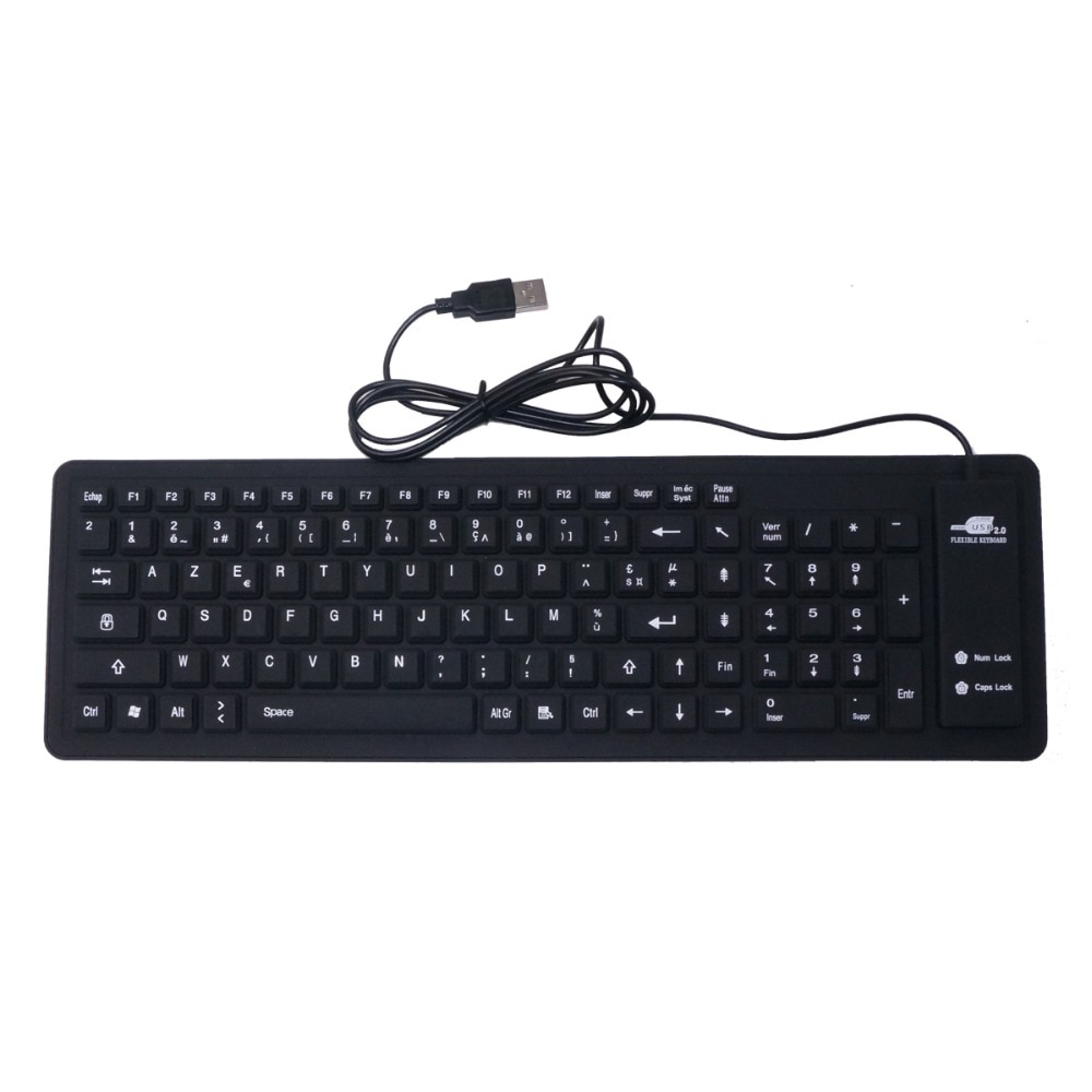 French Silicone keyboard USB 2.0 Silicone Roll Up ... – Grandado