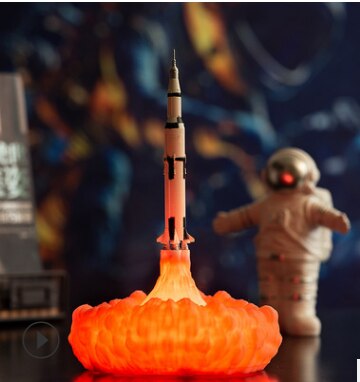 3D Print Space Rocket Light Moon Lamps LED Night L... – Vicedeal