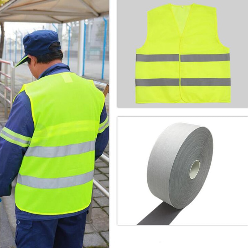 5cm x3m Bright Silver Reflective Fabric TC Self-ad... – Grandado
