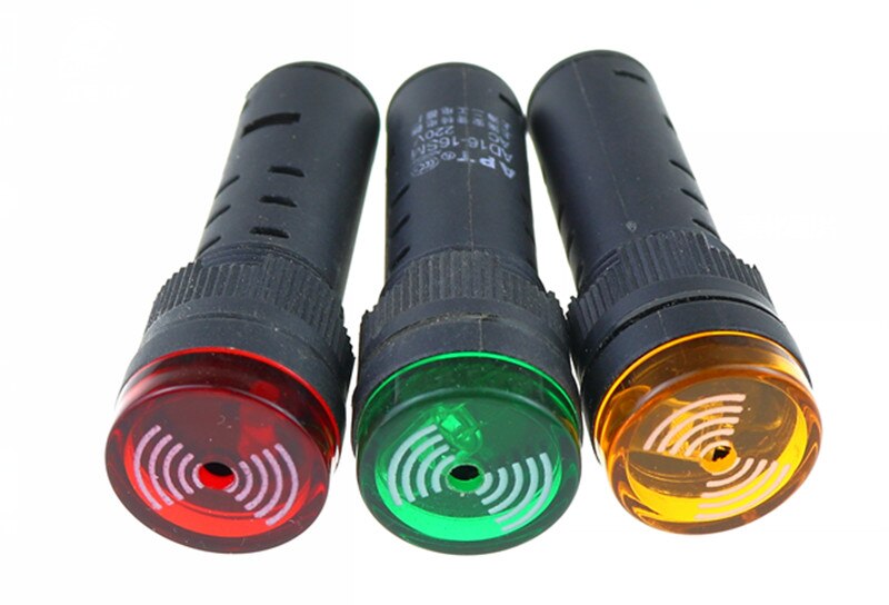 220V AC 16 MM device indicator light buzzer, round... – Vicedeal