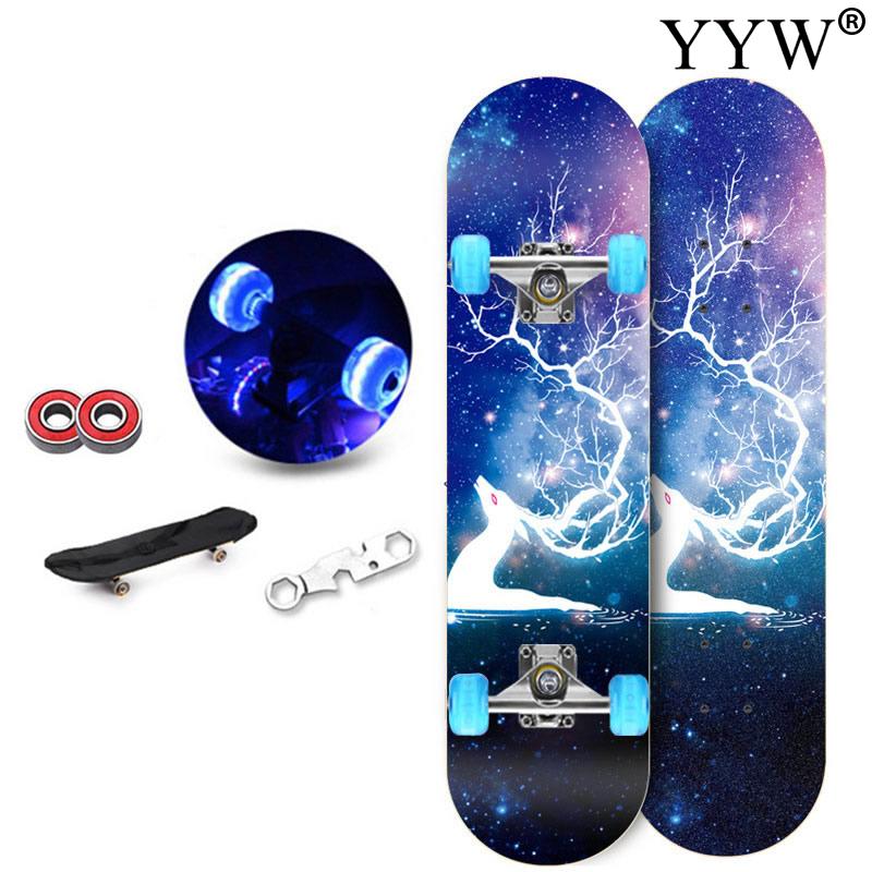 Skateboard Double Kicktail Cruiser Rocker Board Ma... – Grandado