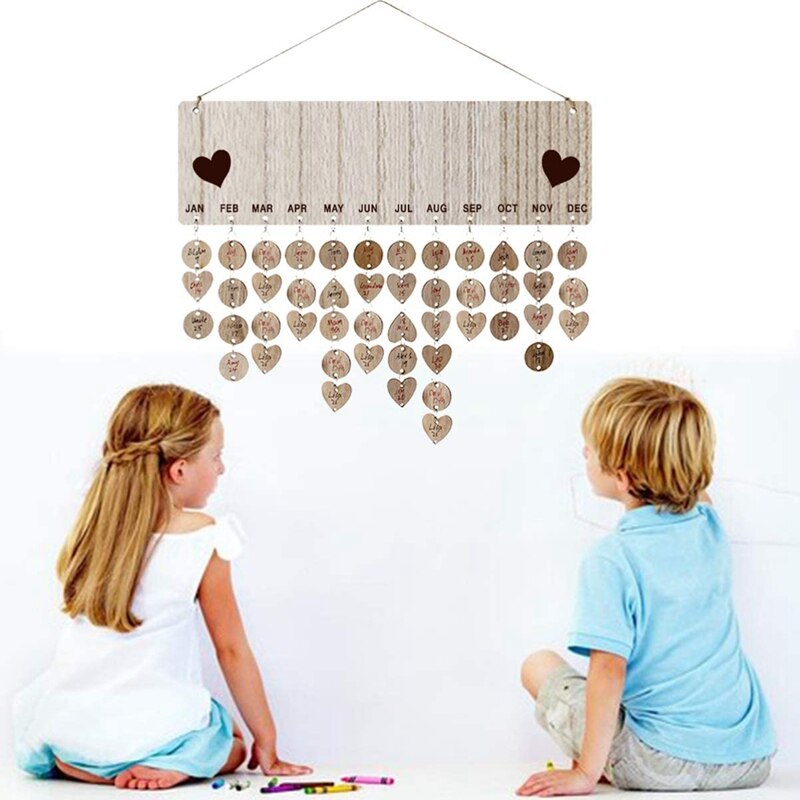 Family Birthday Board Set Hanging Wooden Calendar ... – Grandado