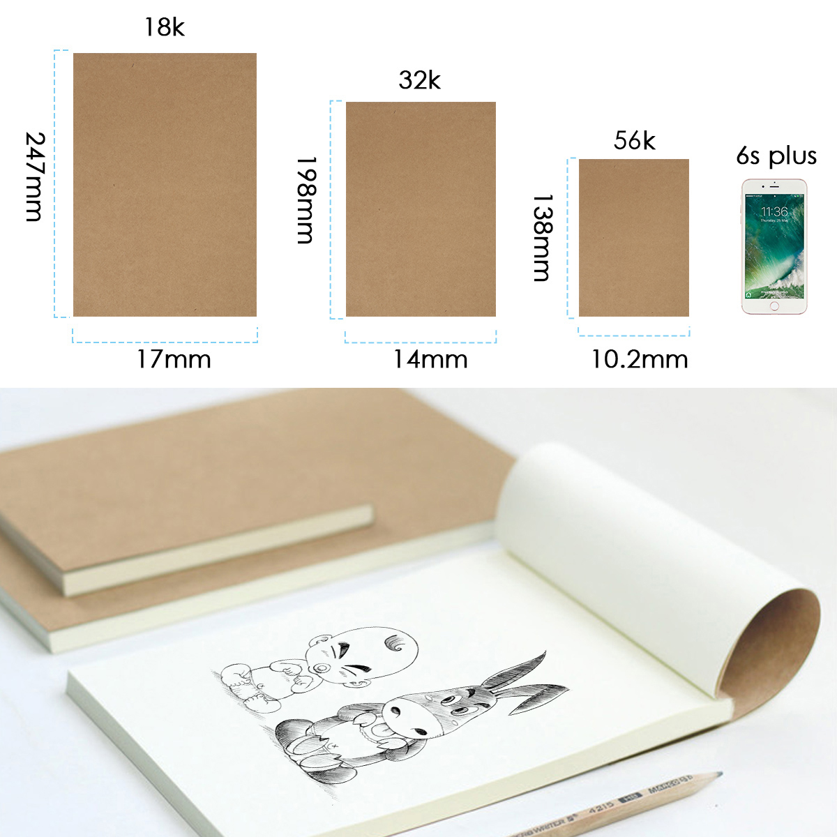 1Pc Kraft Cover Drawing Sketchbook Blank Flipbook ... – Grandado