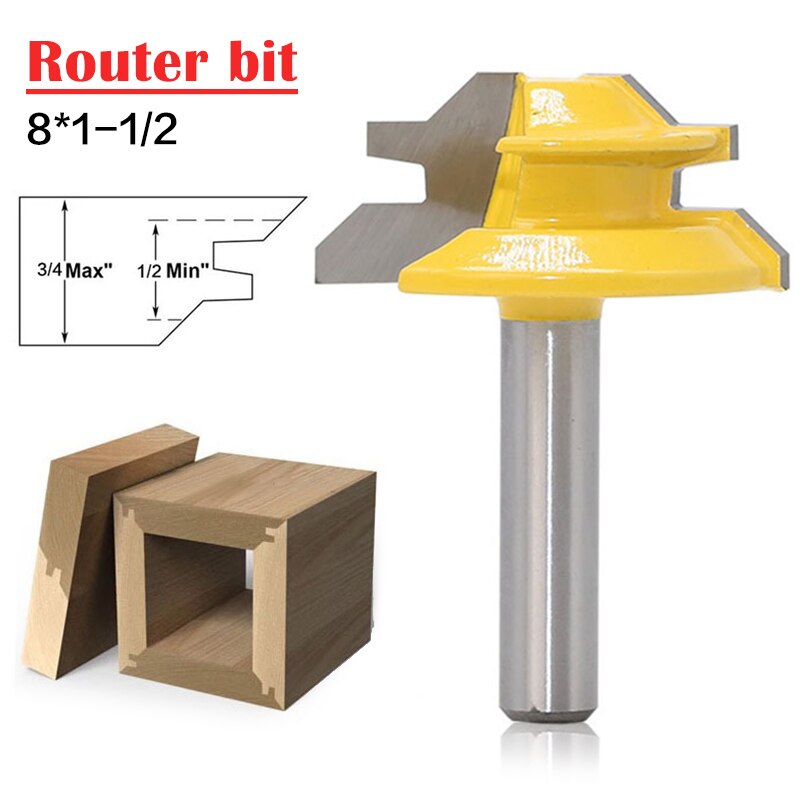 1Pc 45 Degree Lock Miter Router Bit 8*1-1/2 Inch S... – Grandado