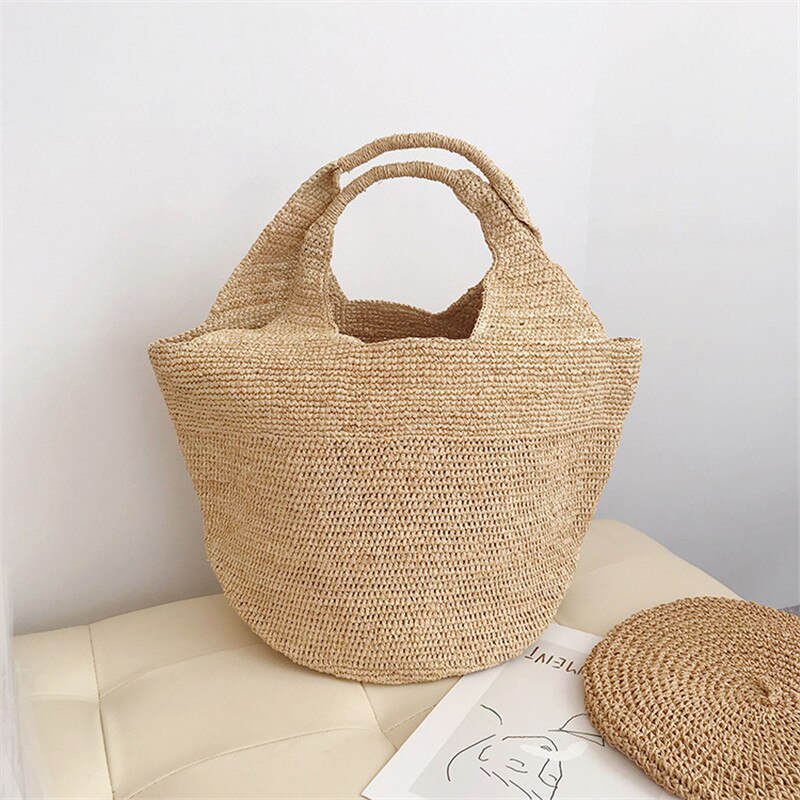 Handwoven Woven Straw Bag Large Vegetable Basket B... – Vicedeal