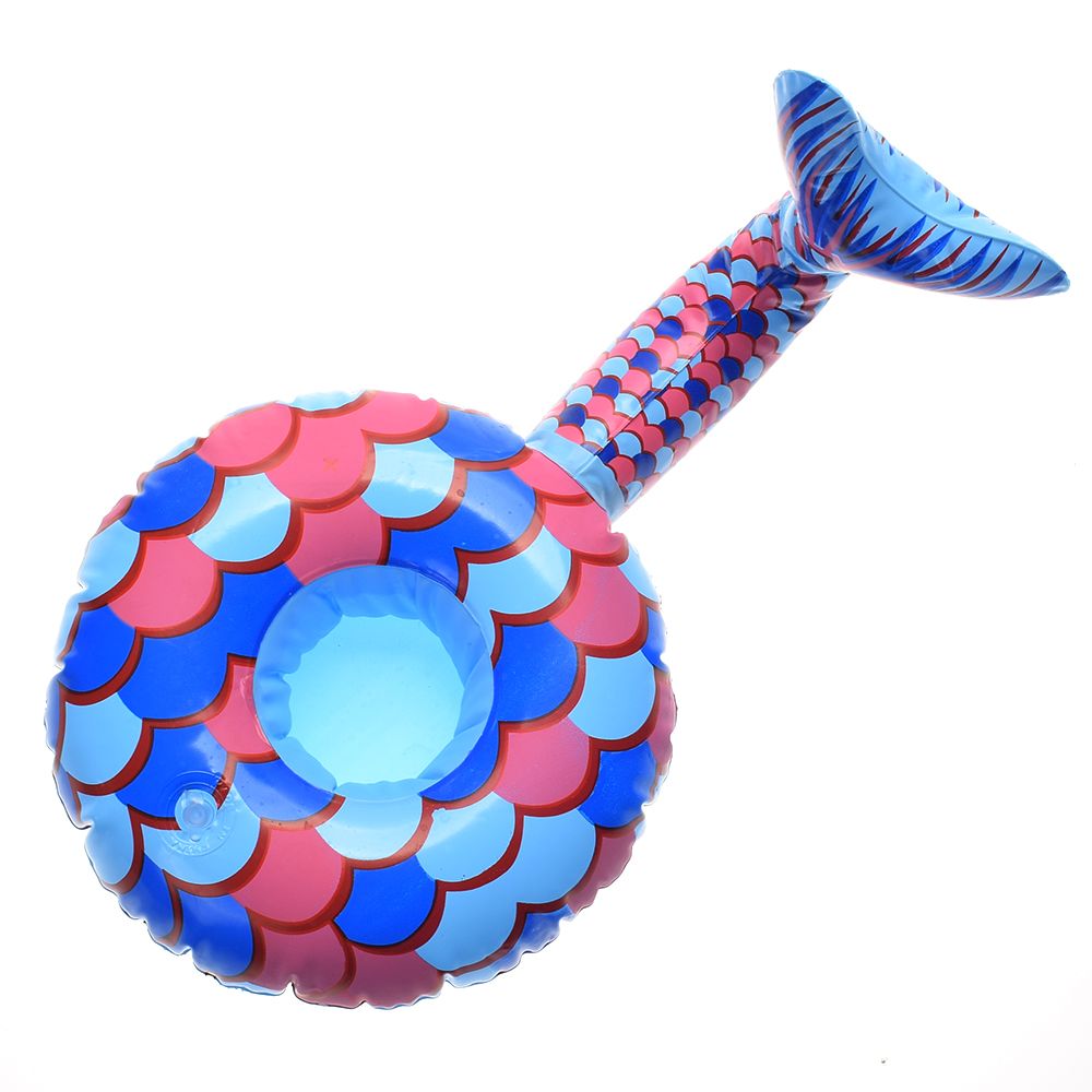 Inflatable Mermaid Pool Float Toys Drink Holder Cu... – Grandado