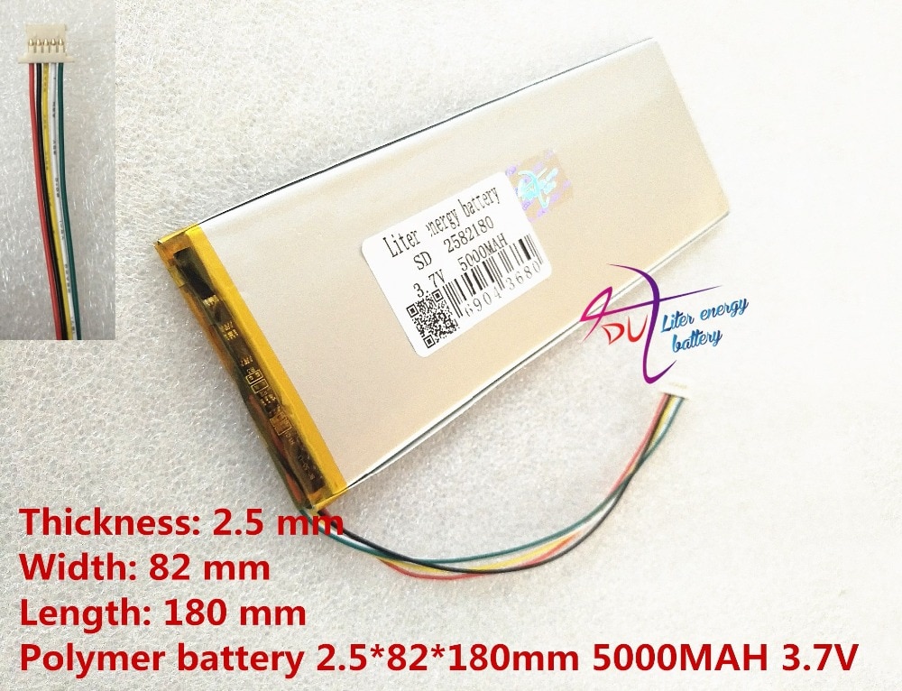 5 wire plug tablet battery polymer battery 3.7V 50... – Grandado
