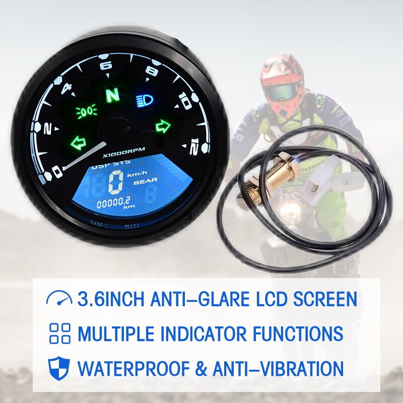Universal Motorrad LCD Digital Tacho LED Tachomete... – Vicedeal