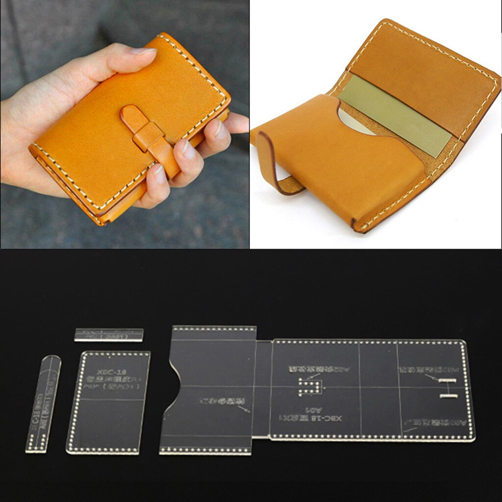 4-Packs Leather Handmade Craft Wallet Sewing Patte... – Grandado