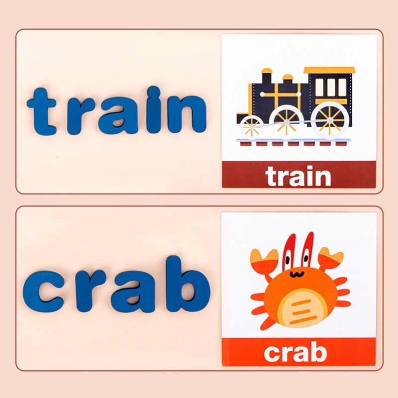 Wooden Letters Matching Cognitive Card Set 3D ABC ... – Vicedeal