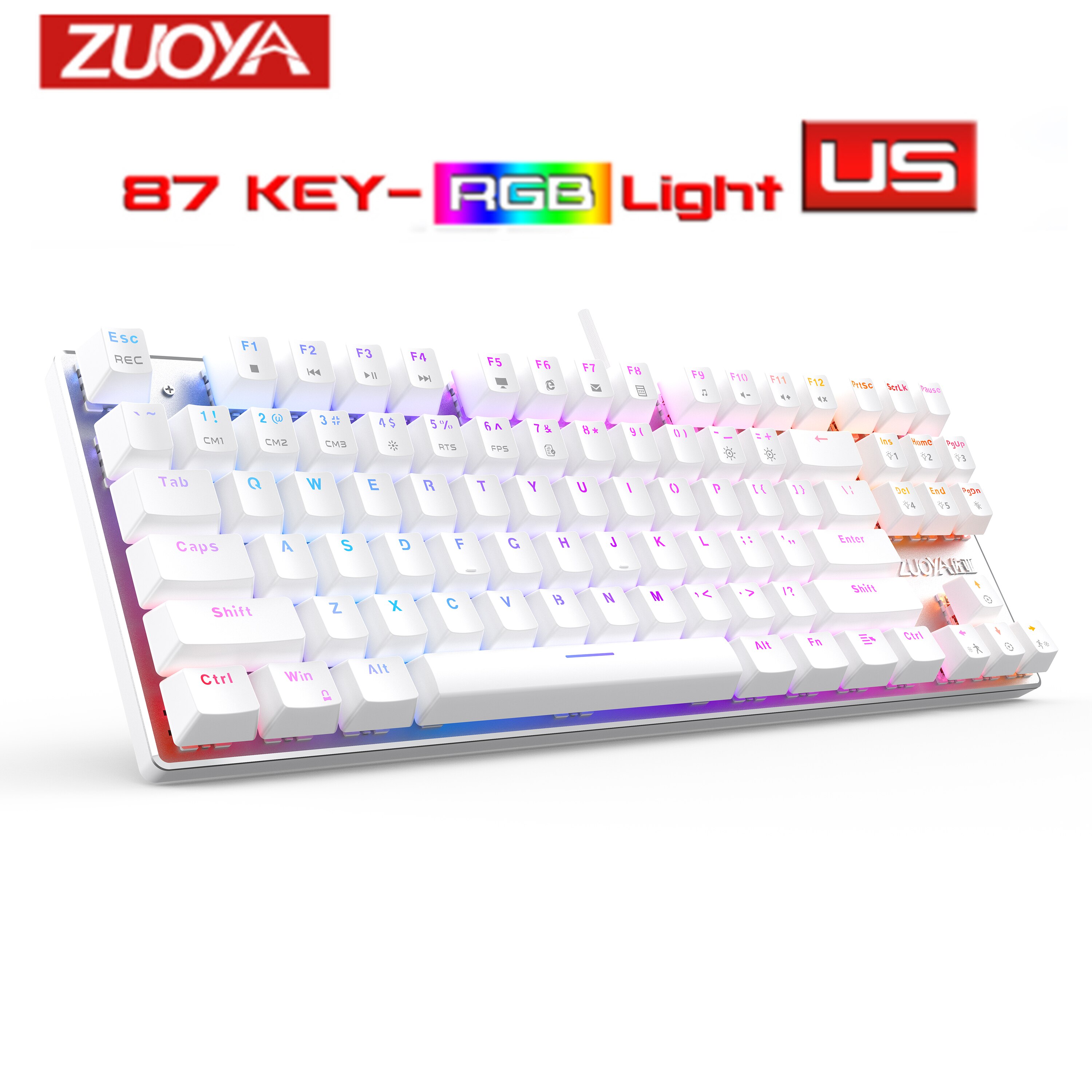 ZUOYA 87KEY Mechanical Gaming Keyboard RGB Backlit... – Vicedeal
