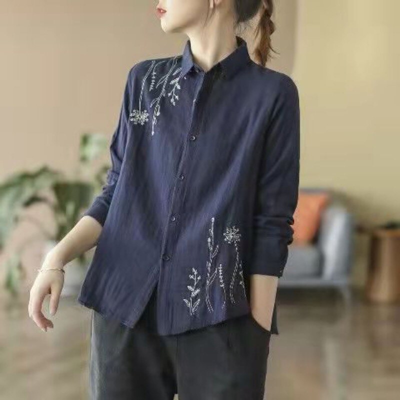 Ropa tradicional china para mujer, camisa con esta... – Grandado