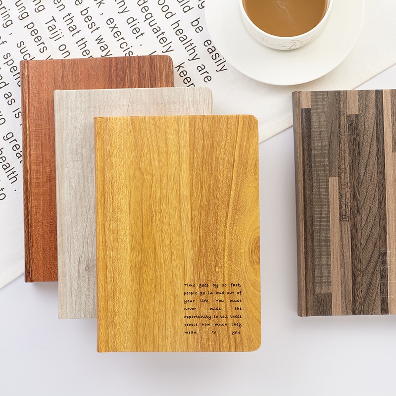 Hard Cover Aoki Wooden Simple Vintage Diary Ruled ... – Grandado