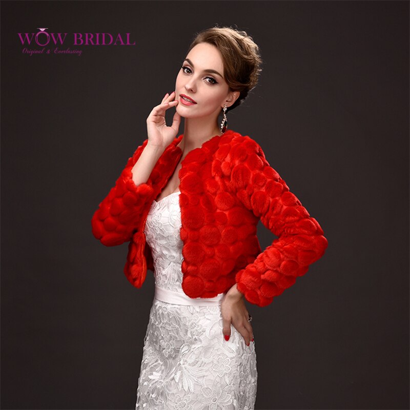 Wowbridal Noble Red Wedding Jacket Submissive Faux... – Grandado