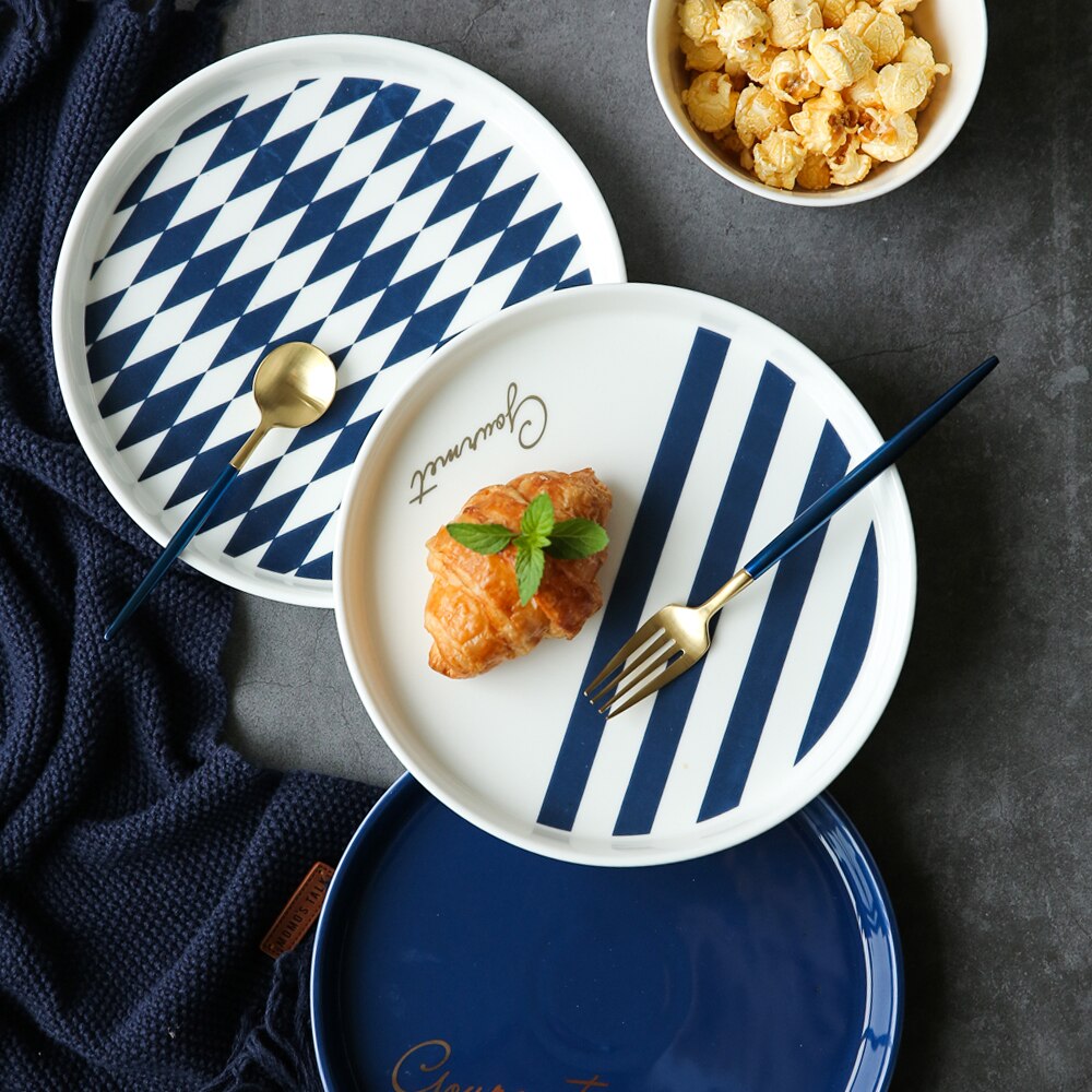 Nordisk keramisk morgenmad tallerken vegetabilsk d... – Grandado