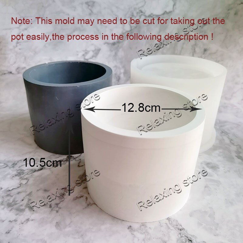 DIY Succulent Plants Round Concrete Pot Silicone M... – Grandado