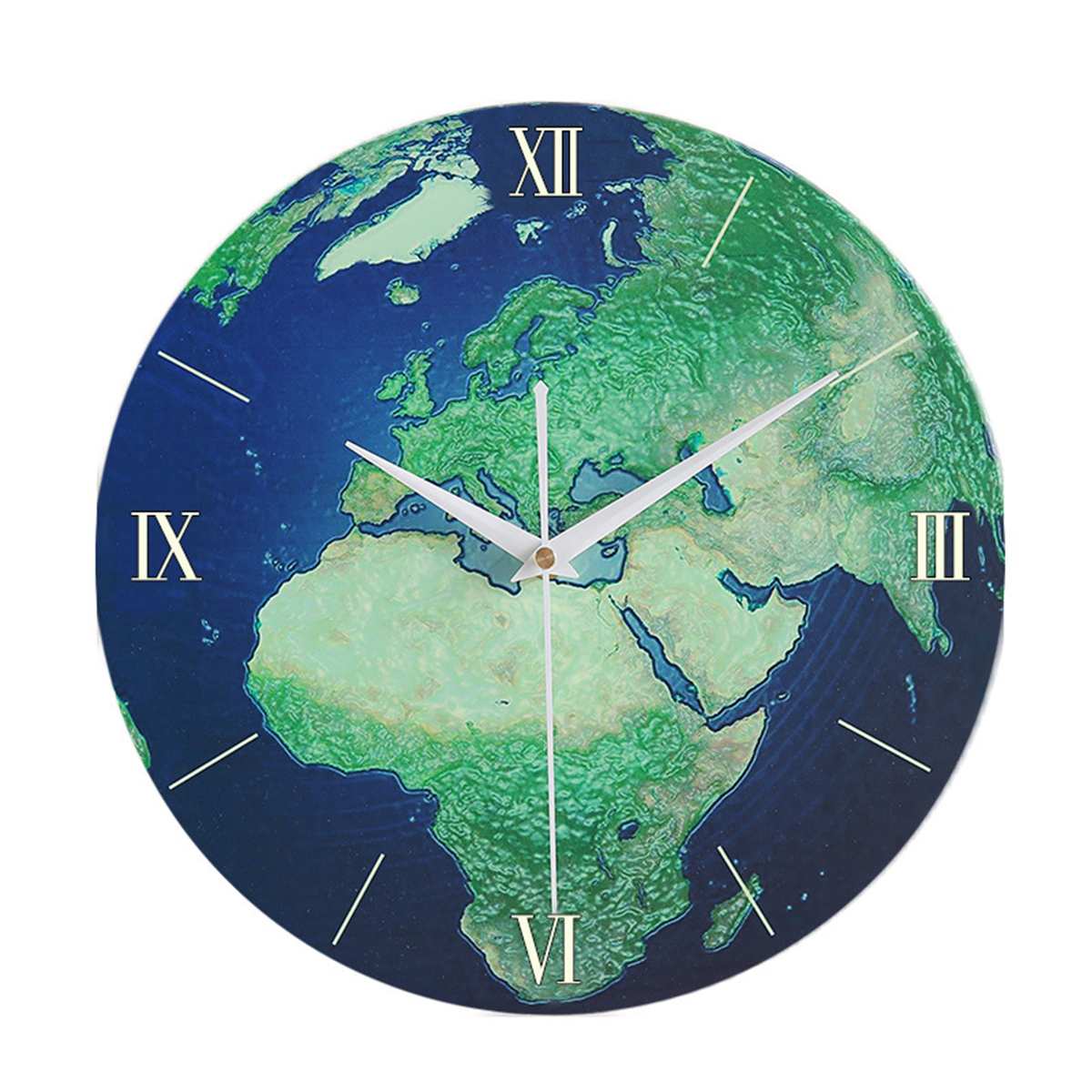Mute Sweep Glowing Earth Clock Wall Clock Glow In ... – Vicedeal