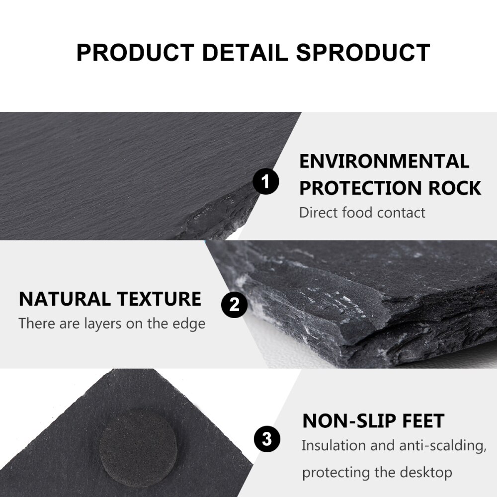 1Pc Slate Plate Novel Safe Banquet Plate Slabstone... – Vicedeal