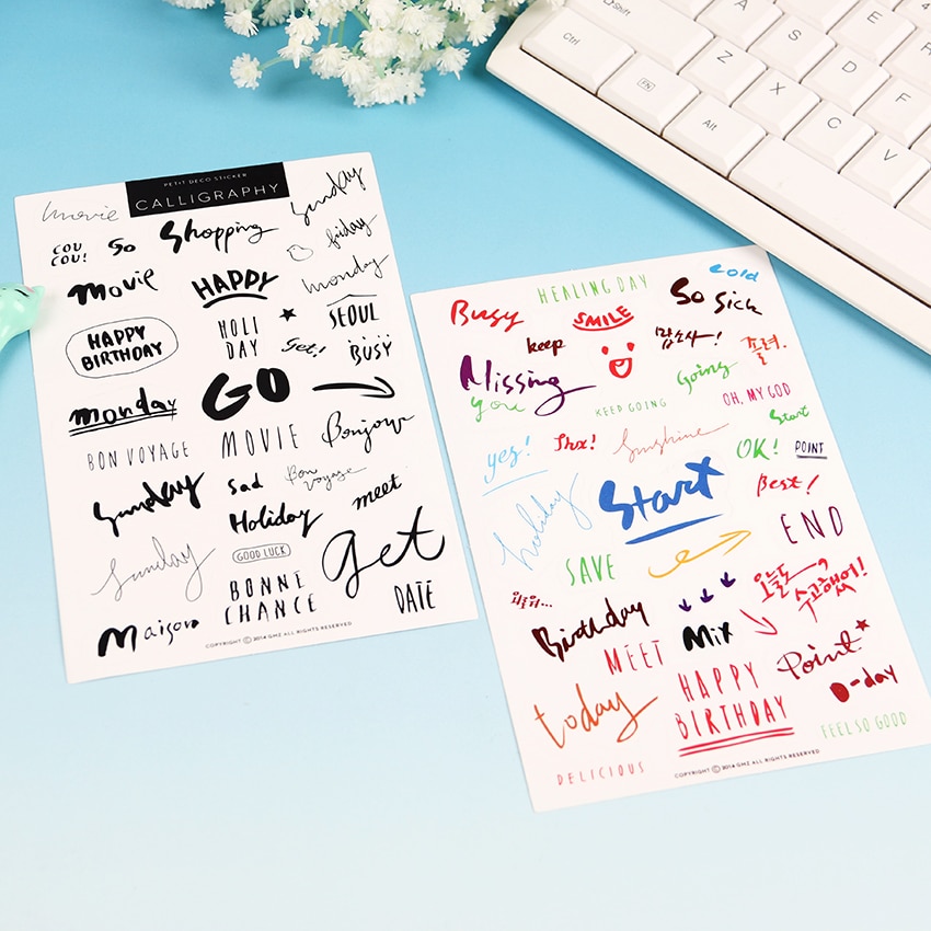 8 Sheets Kawaii Sticker Diary Stickers Transparent... – Vicedeal