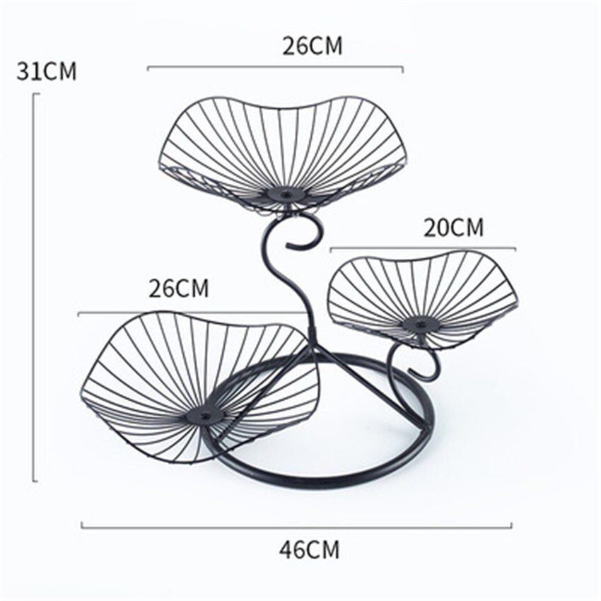 Iron Three Layer Fruit Basket Storage Basket Livin... – Vicedeal