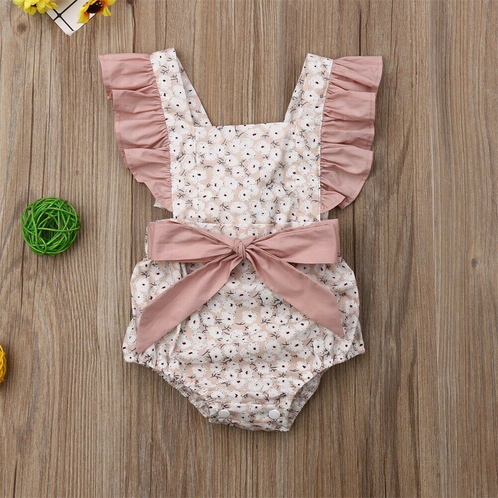 Mono con volantes de manga corta Floral Mono para ... – Vicedeal