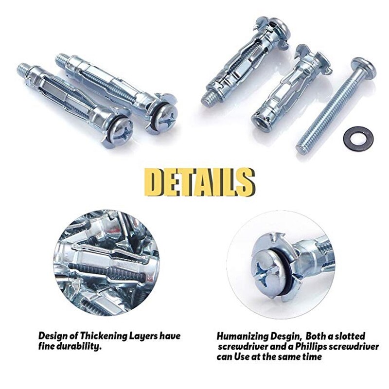 42Pcs Bolt Assortment Kit Hollow Wall Anchors Scre... – Grandado