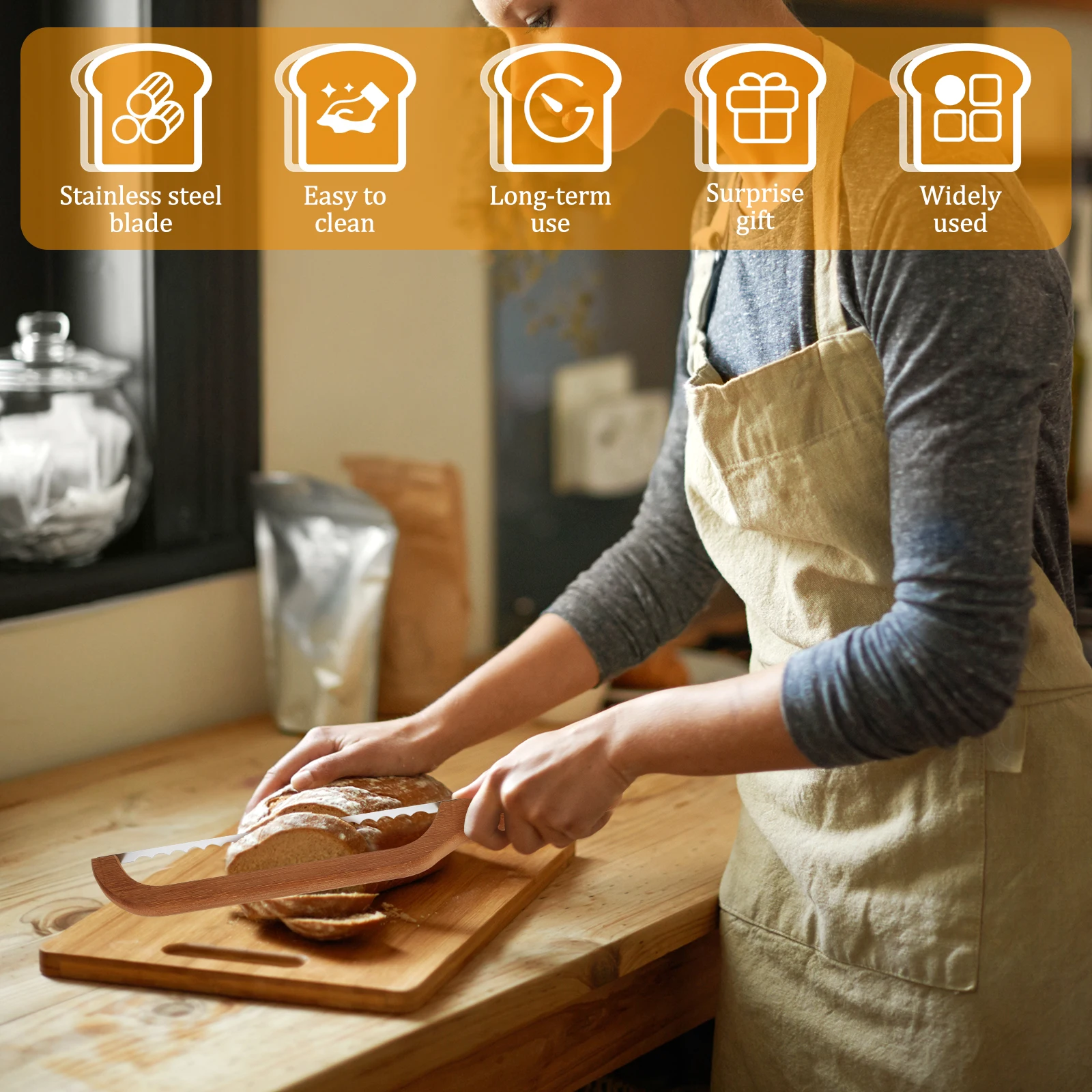 Wooden Bread Knife Non-dropping Baking Baguette Ca... – Grandado