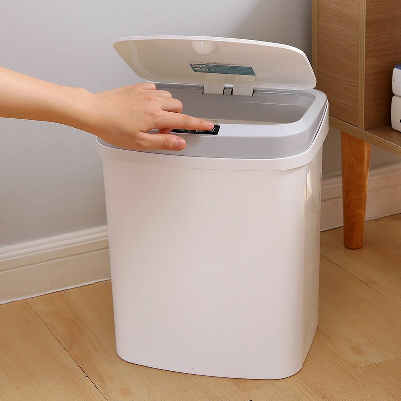 Cubo de basura inteligente para baño, cubo redondo... – Grandado