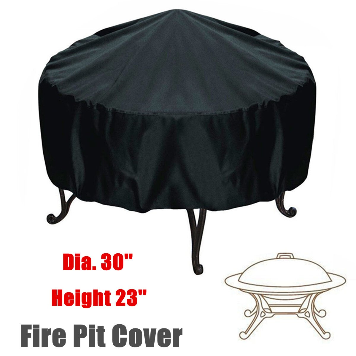 30x23 inch BBQ Cover Heavy Duty Waterproof Round F... – Grandado