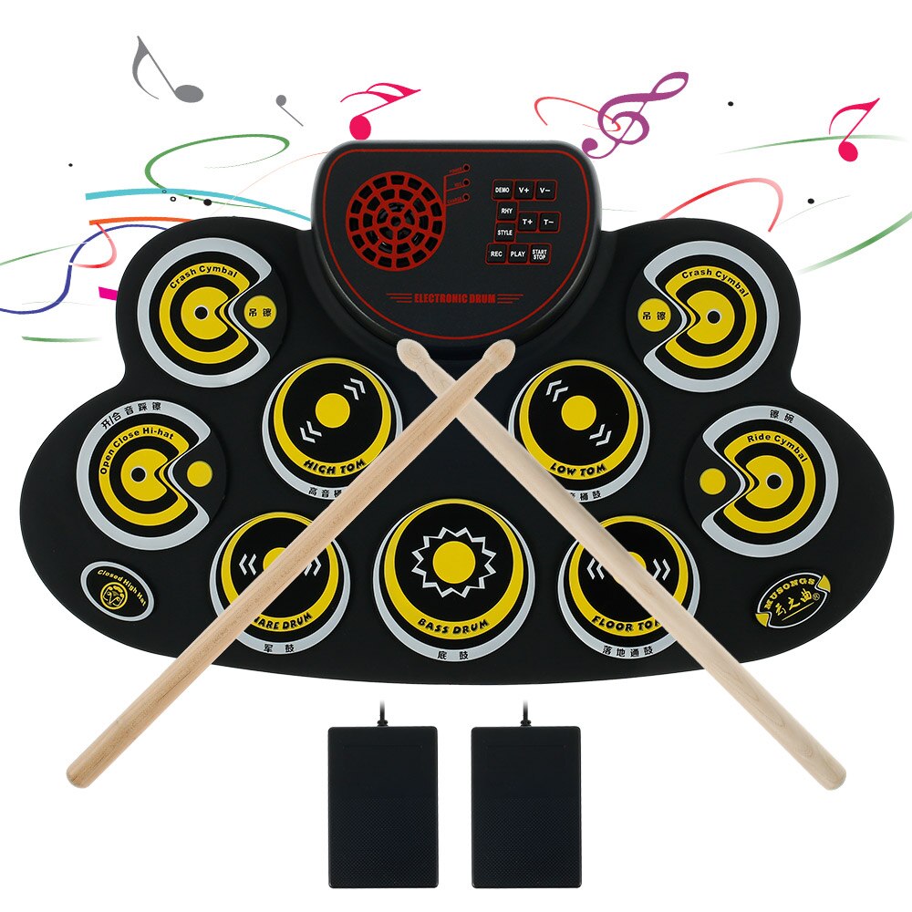Compact Size Electronic Drum Set Portable Roll-Up ... – Grandado