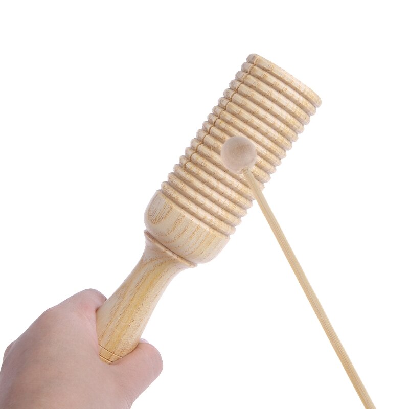 Single Wooden Agogo Guiro Tone Block Percussion wi... – Vicedeal