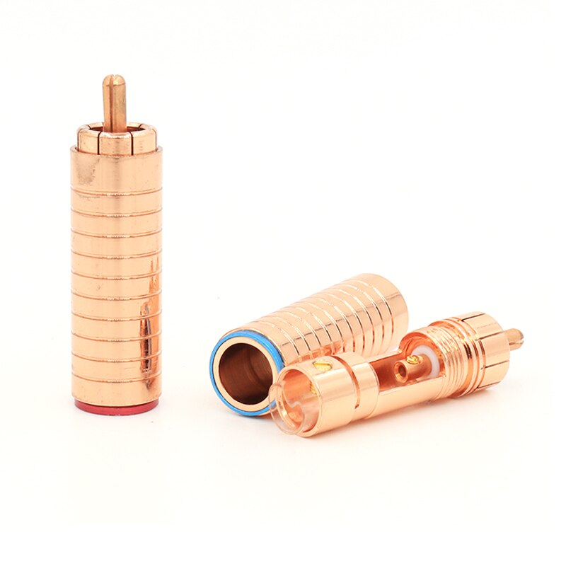 4/Pcs Rood Koper Vergulde Rca Plug, Interconnect P... – Grandado