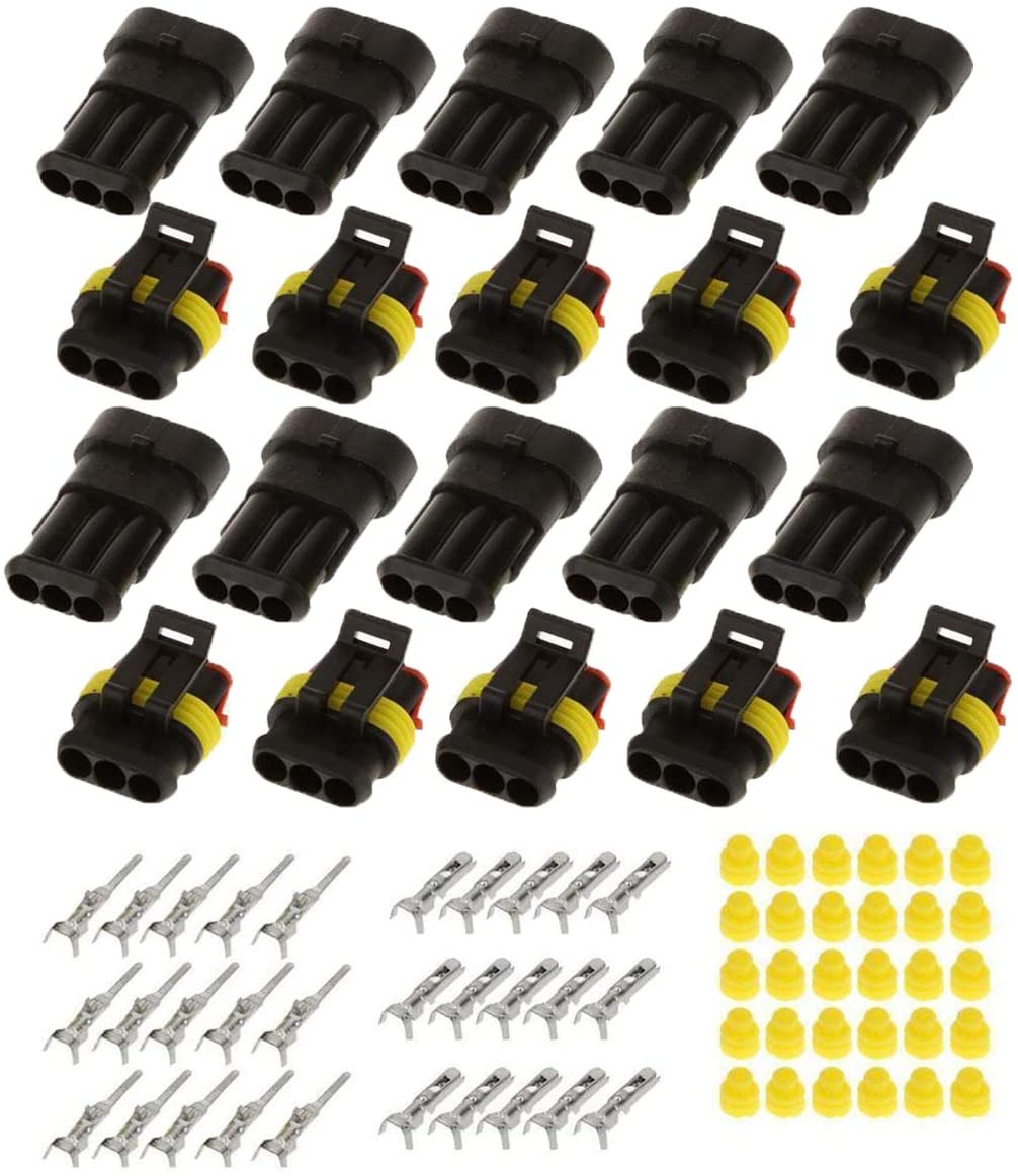 10 Kits 3 Pin Way Waterproof Electrical Connector ... – Grandado