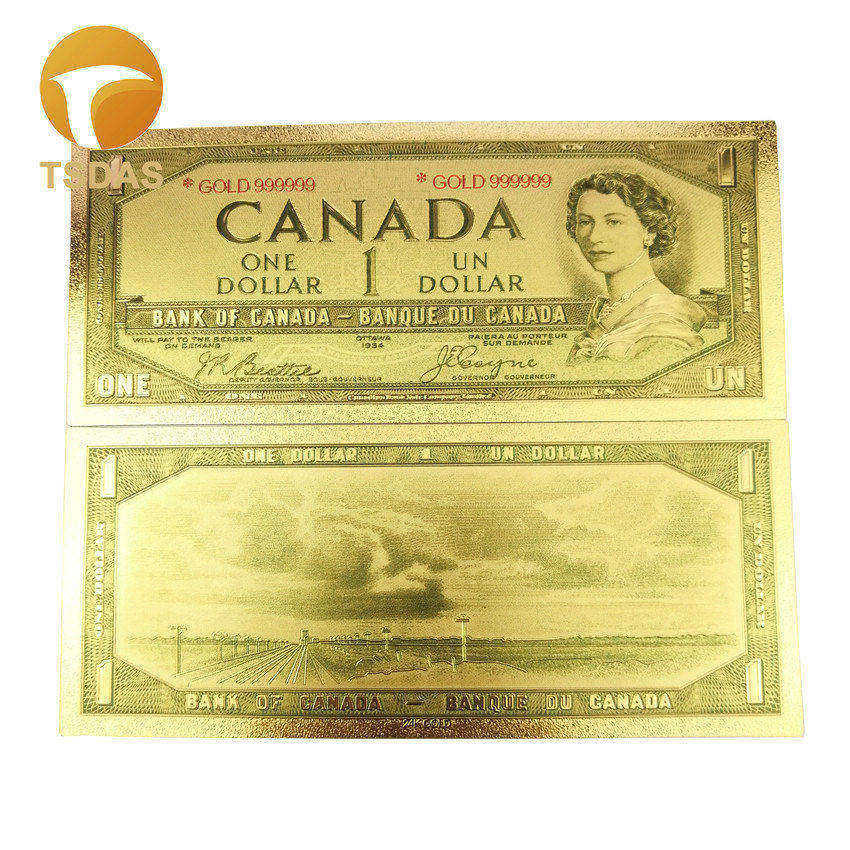 24k Gold Plated Banknote 1870 years 5 Dollars Deco... – Grandado