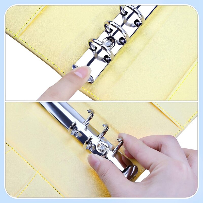 A6 PU Leather Notebook Binder,Refillable 6 Ring Bi... – Grandado