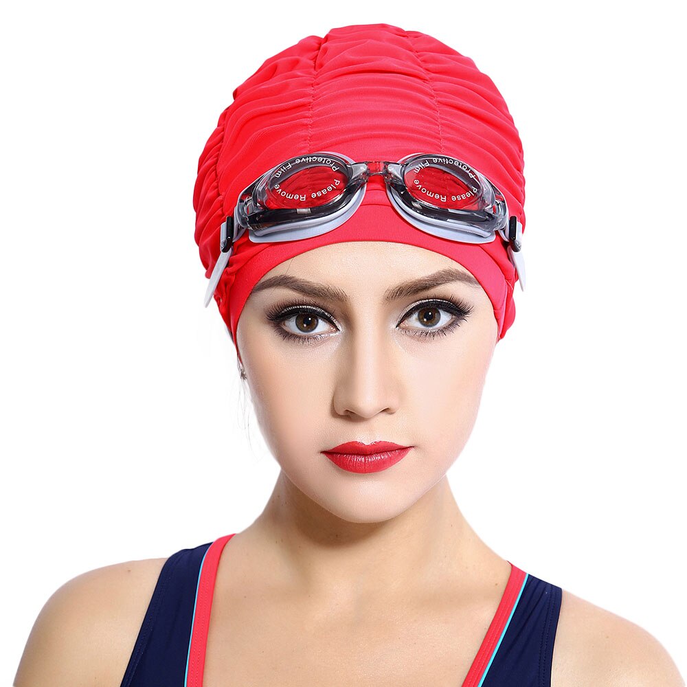 Drape Stretch Womens Swimming Cap Seaside Sport So... – Grandado
