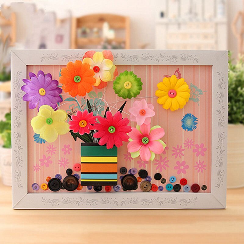 DIY 3D Button Bouquet Children Handmade Flowers Bu... – Grandado