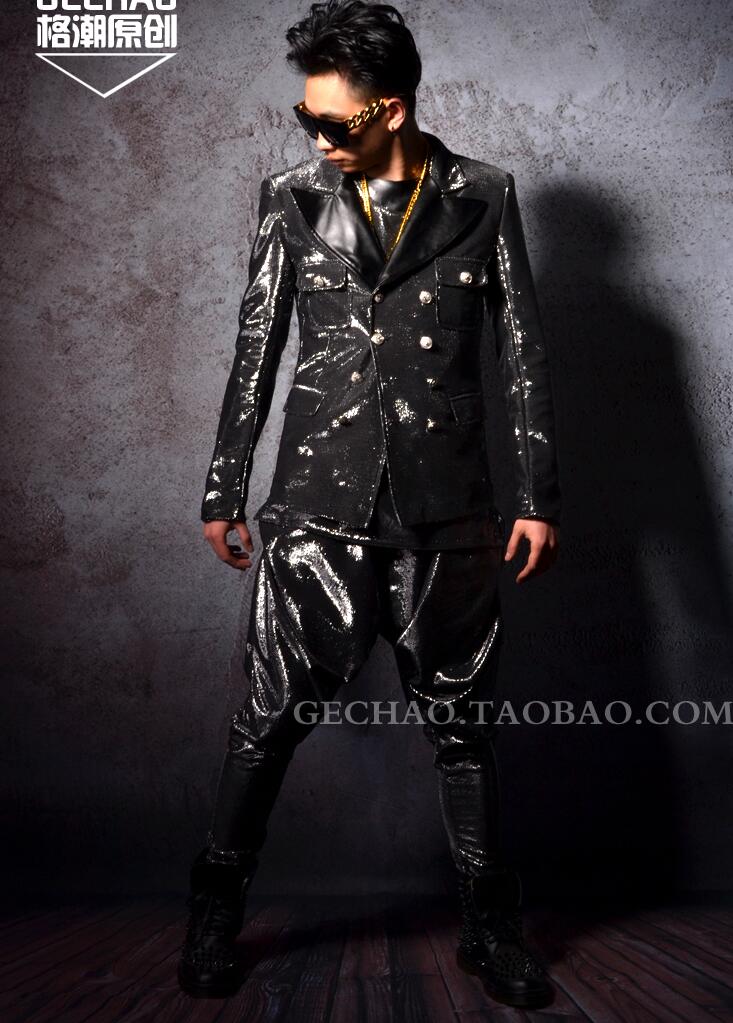 Silver wire personality blazer men suits designs j... – Grandado