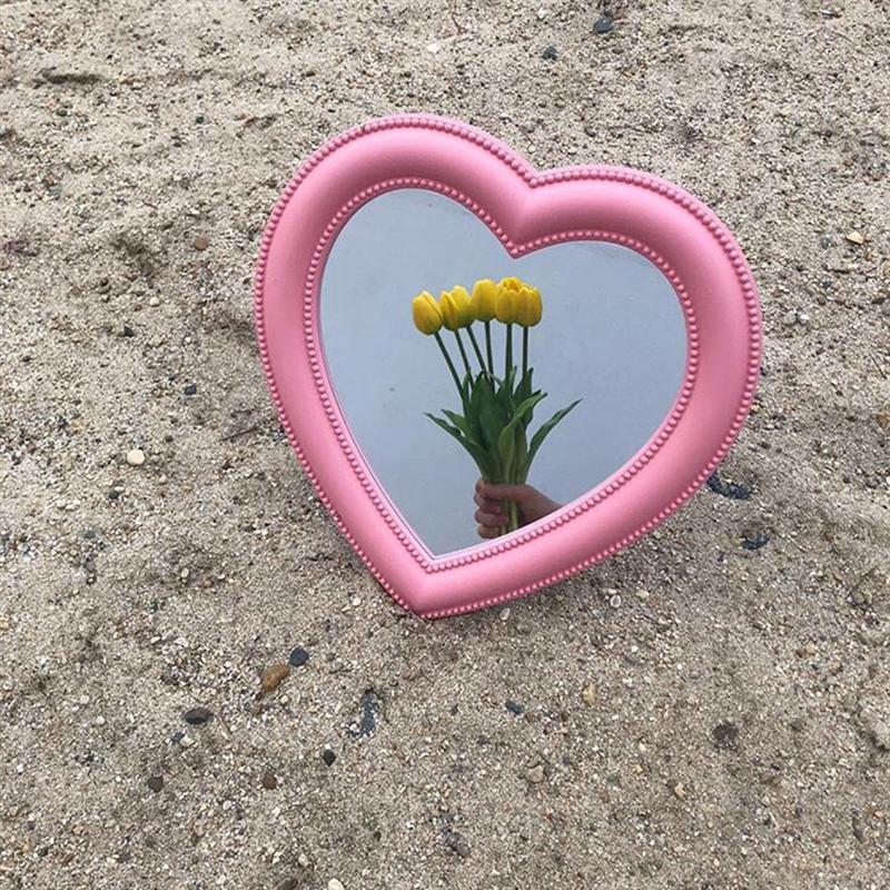 1pc Heart Shape Makeup Mirror Desktop Mirror Cosme... – Grandado