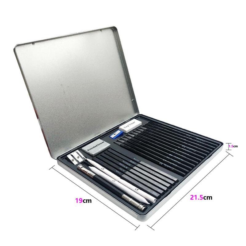 32Pcs/Set Iron Box Sketch Pencil Eraser Kit Sketch... – Grandado
