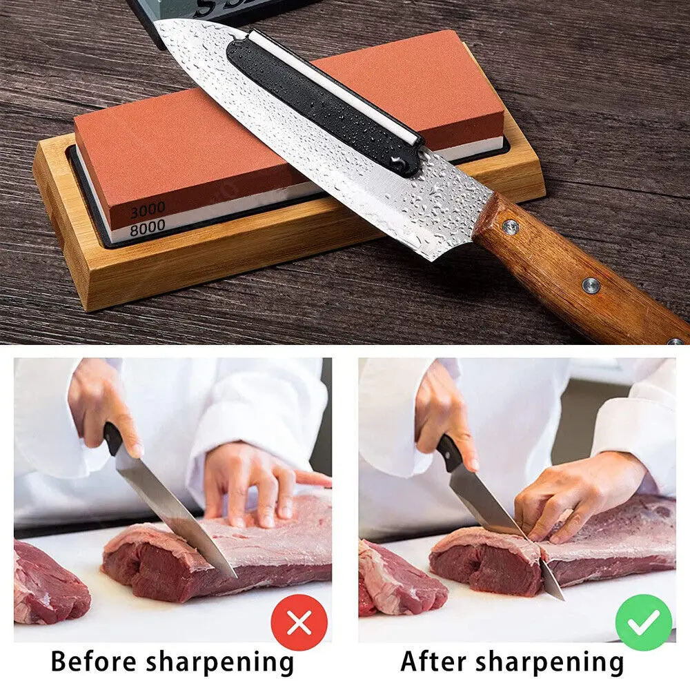 Knife Sharpening Stone Kit 400/1000 3000/8000 Grit... – Grandado