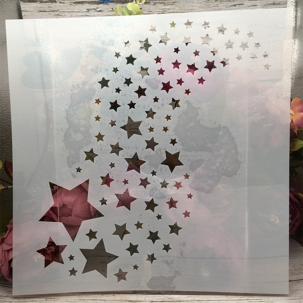 30*30cm Stars Waterfall Night DIY Layering Stencil... – Vicedeal