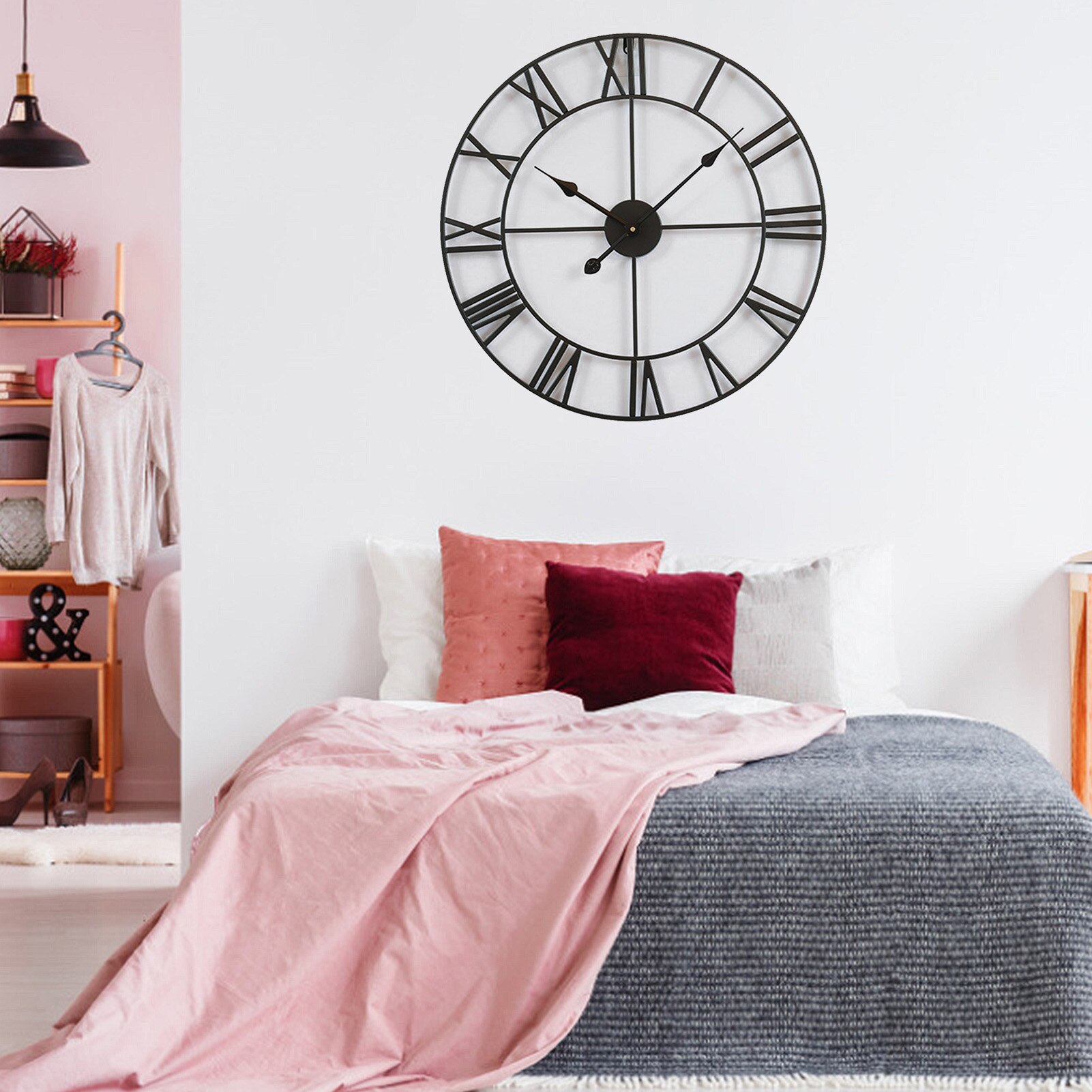 White Round Wall Clock European Style Roman Clock ... – Grandado