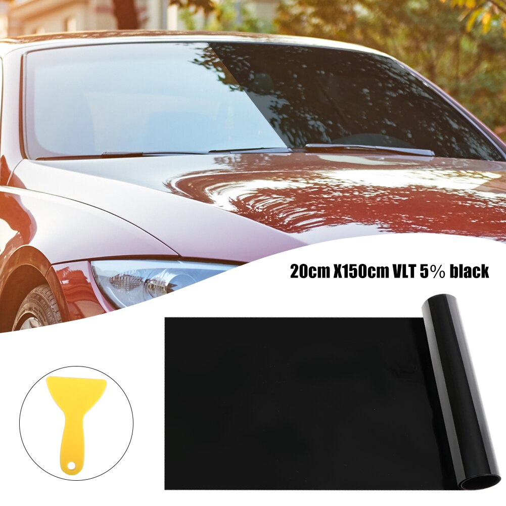20cm X 150cm Solar Film for Car Windscreen Black C... – Grandado