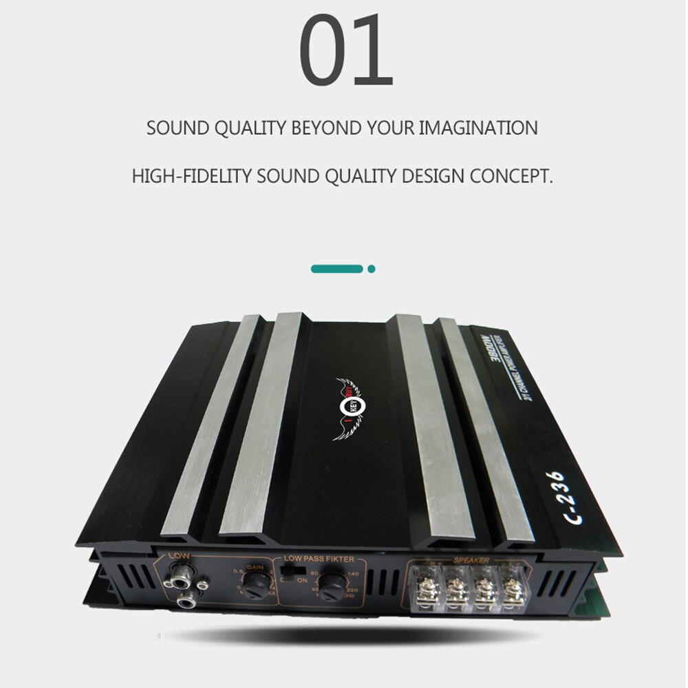 Audio 12V Amplifier 2 Way Channel High Power 3800W... – Grandado