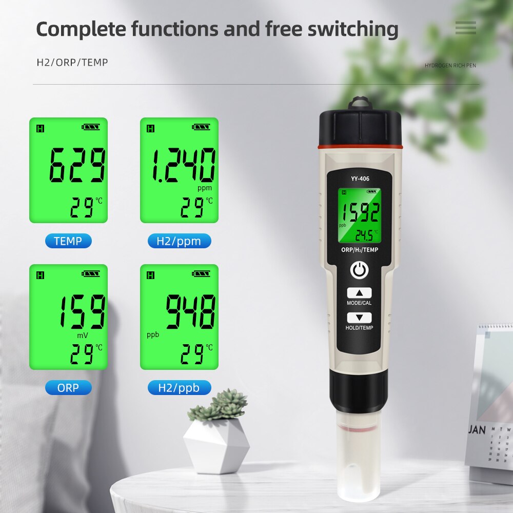 3 in 1 ORP H2 Temp Meter Digital Hydrogen Ion Conc... – Grandado