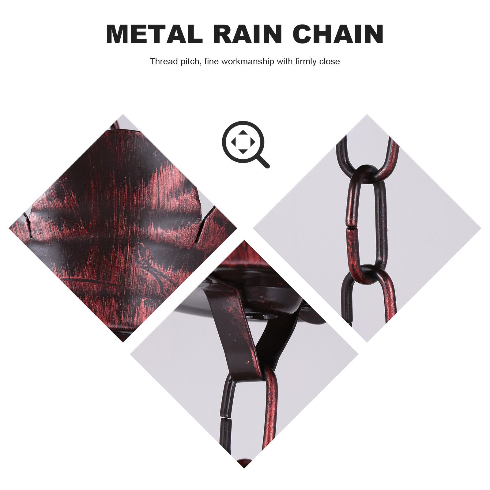 1m Metal Rain Chain Petal Shape Chimes and Cups Ra... – Grandado